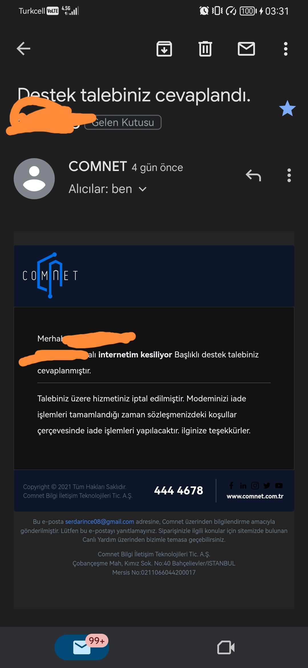 COMNET adlı İSS’yi Şikayet Ediyoruz! | DonanımHaber Forum » Sayfa 12