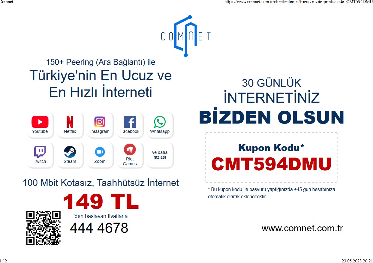 COMNET Arkadaşını Getir Referans Kampanyası ile İndirim Kazanın | DonanımHaber Forum » Sayfa 86
