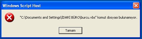 ' Windows Script Host ' hatası. Virus Olmalı..? | DonanımHaber Forum