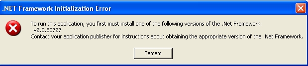 net framework initialization error hatası | DonanımHaber Forum